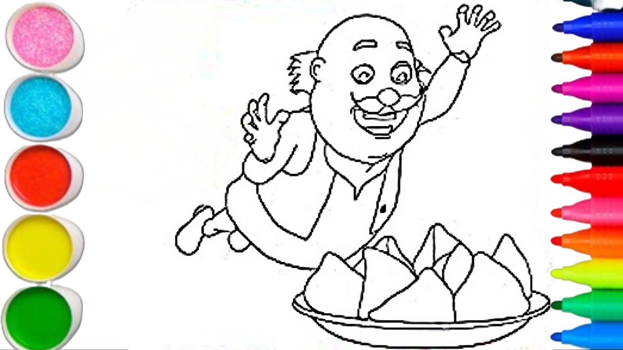 Motu Patlu | How to Draw Motu With Samosa |Motu Patlu Cartoon, Drawing ...