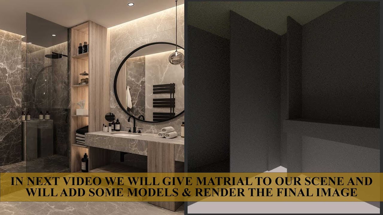 How to model a washroom | Setting vray camera in tight scene | 3ds max ...