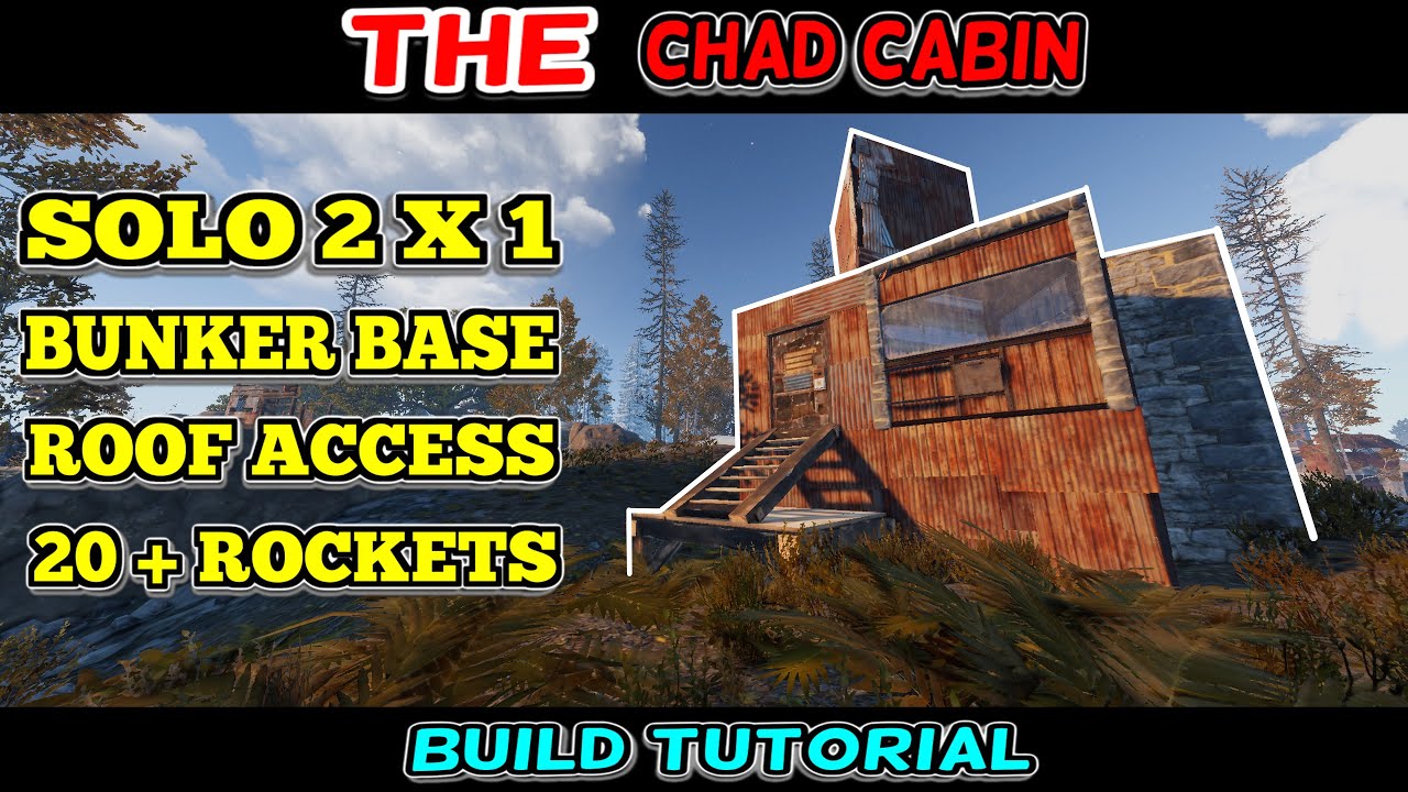 "The Chad Cabin" Solo 2x1 Bunker Base Tutorial *2022* | Rust Console ...