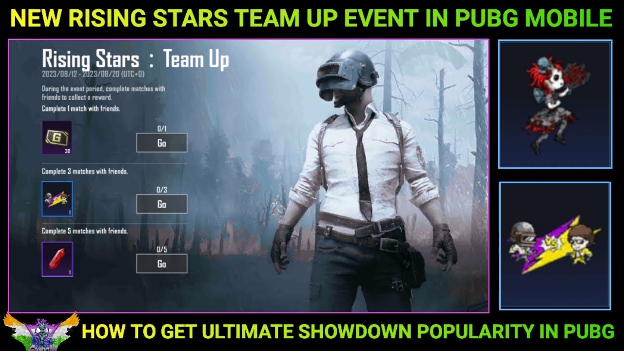 NEW RISING STARS TEAM UP EVENT IN PUBG MOBILE || HOW TO GET ULTIMATE ...