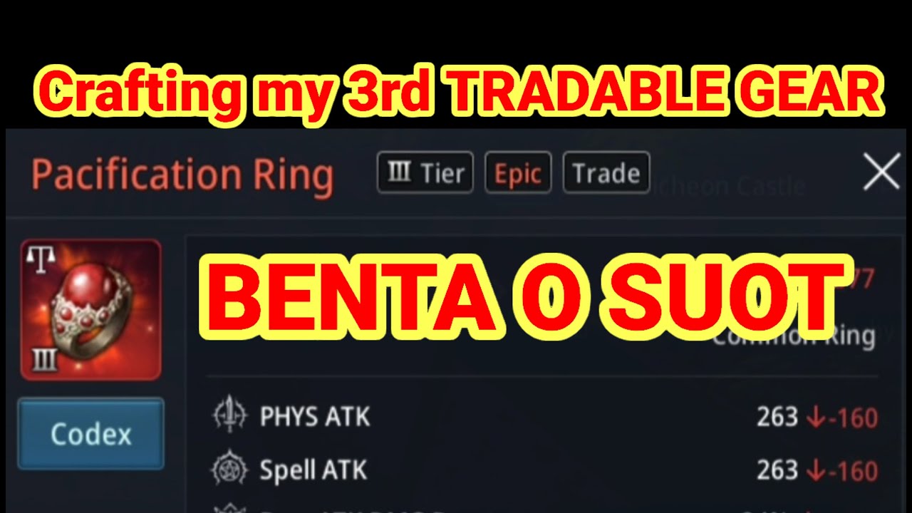 Crafting my 3rd TRADABLE GEAR | BENTA O SUOT | MIR4 - YouTube