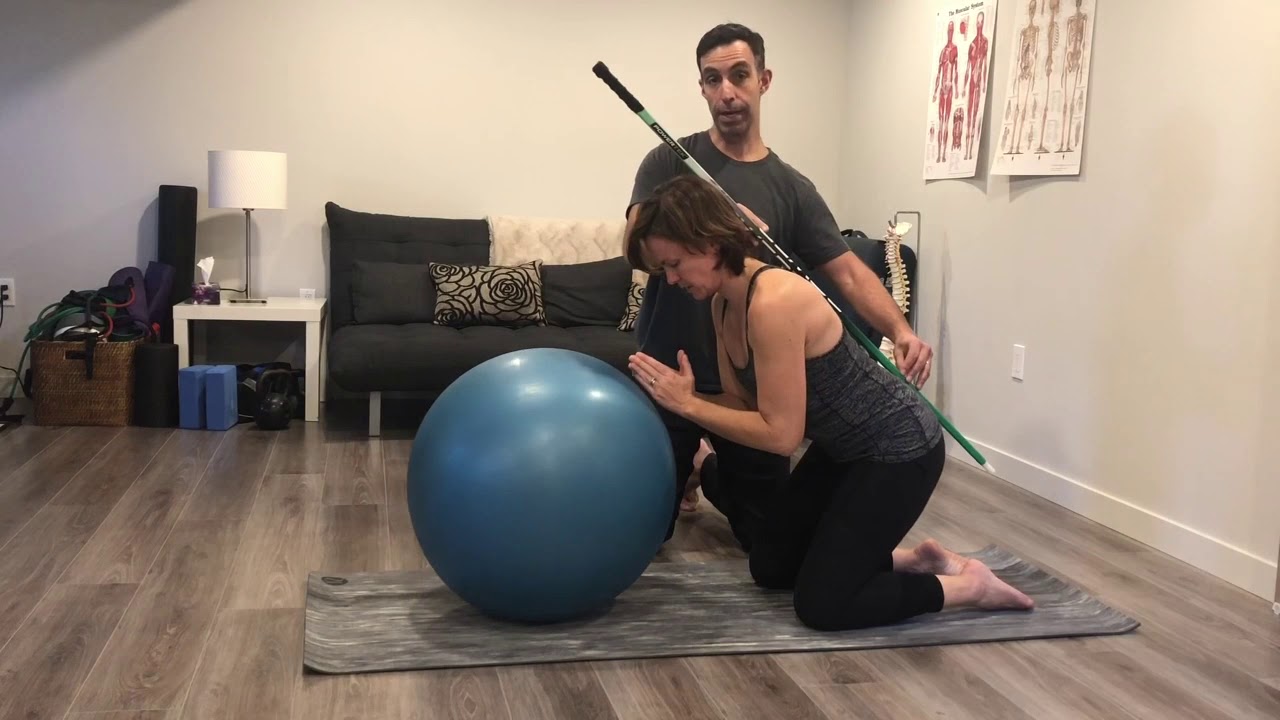 Stability ball roll - correction & progressions - YouTube