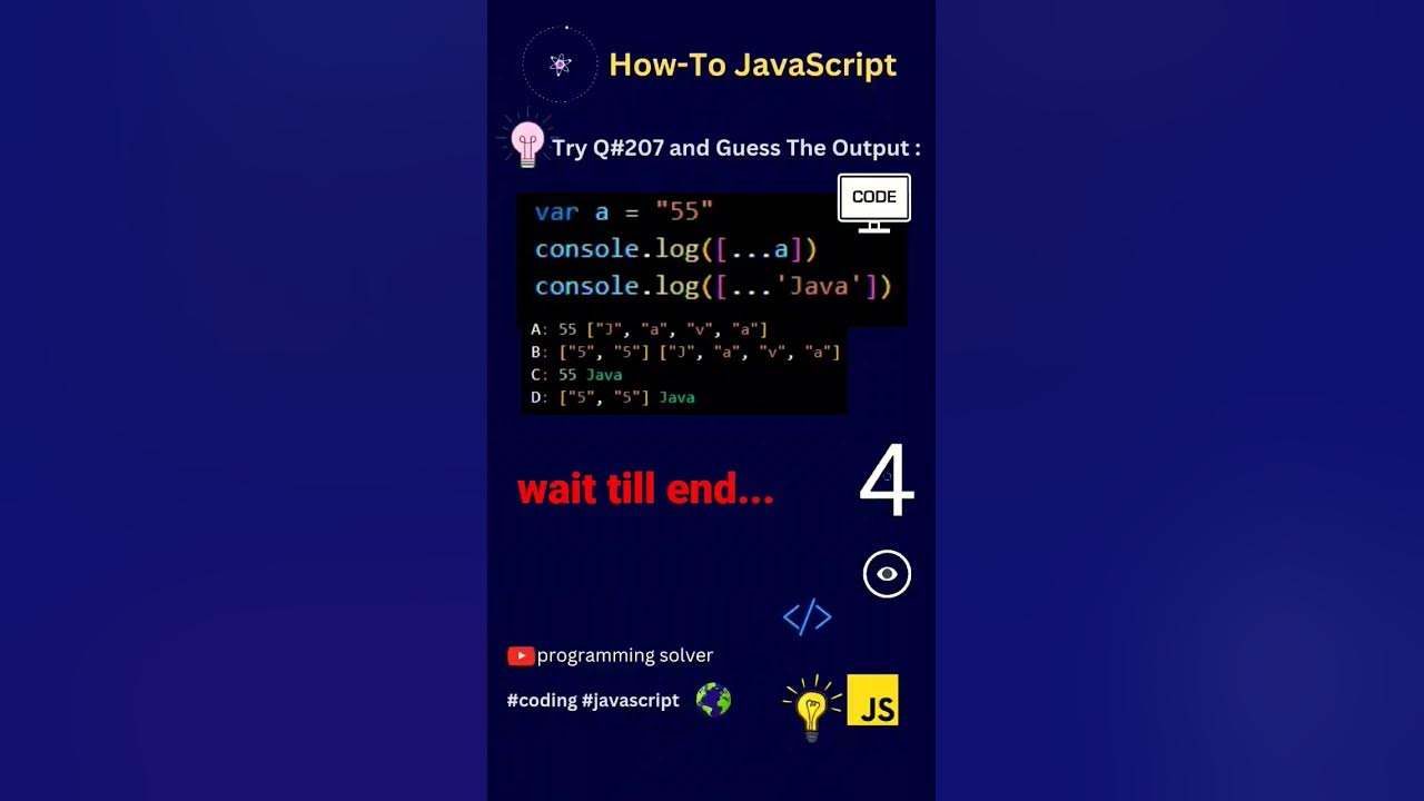 How To Code Javascript Q207 Try Solve And Guess The Output Shorts Coding Programming