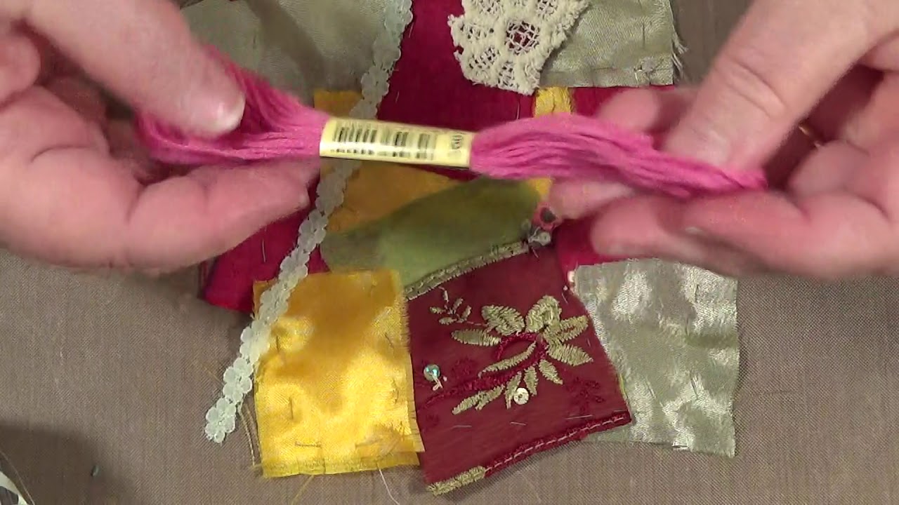 Tutorial crazy Patchwork cover Part 2 - YouTube