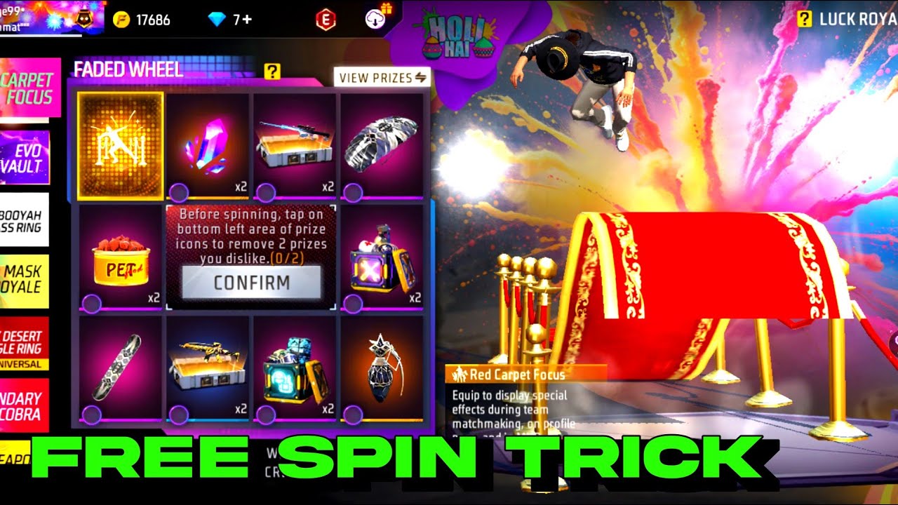 Free fire Red carpet animation Free Trick and evo m1014 free trick ...