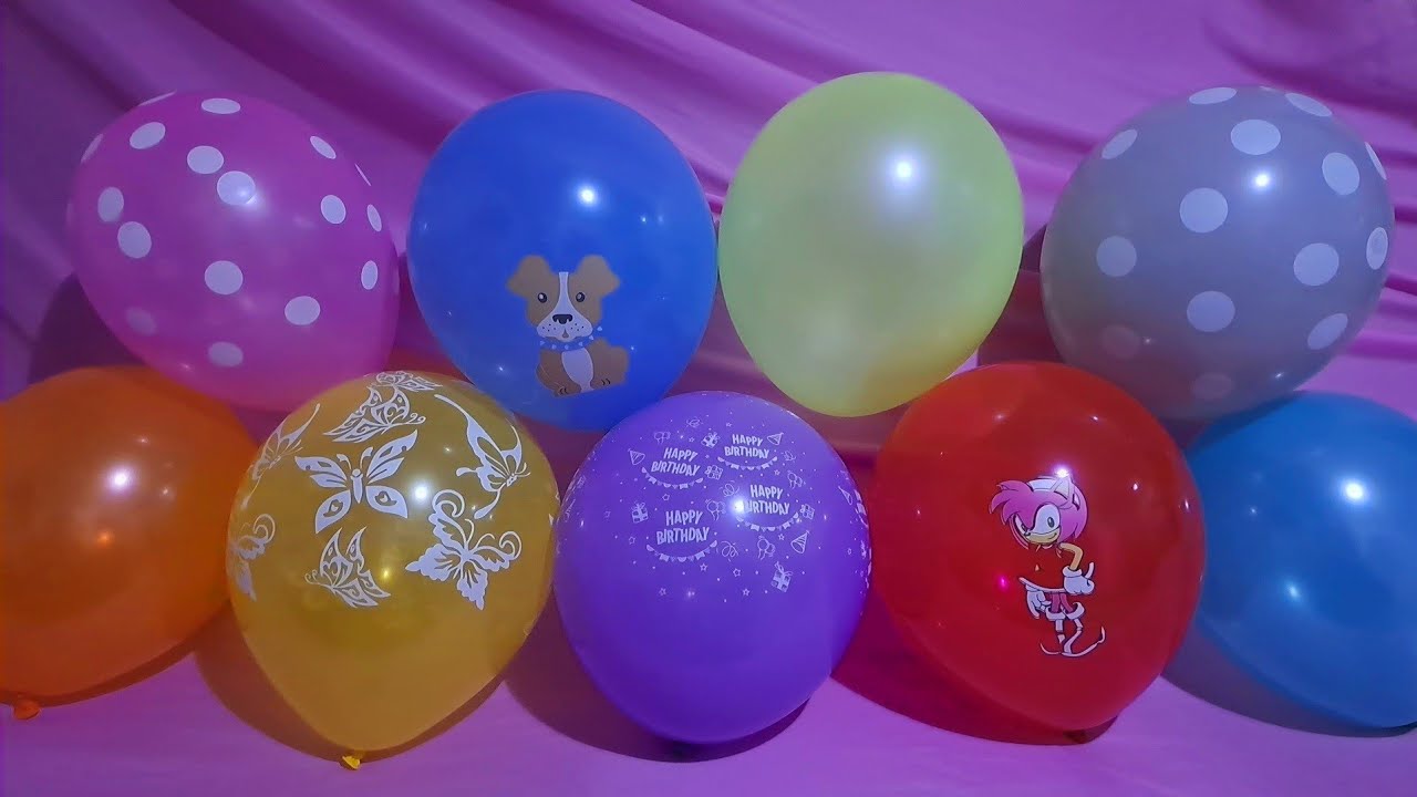 FUN BIRTHDAY BALLOONS POP 743!!! - YouTube