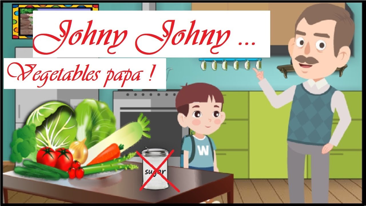 Johny Johny No sugar papa ! vegetables | let's learn vegetables name ...