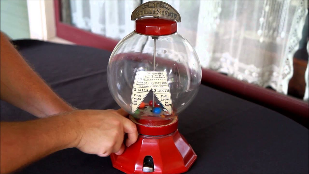 Simpson Famous 1 2 3 gumball vending machine - R.D. Simpson circa 1923 ...