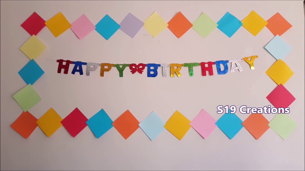 Birthday decor ideas using paper | easy and cheap birthday decor ideas ...