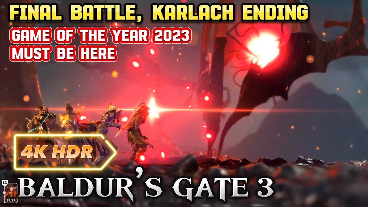 BALDUR’S GATE 3 4K HDR FINAL BATTLE, Karlach ENDING, GAME OF THE YEAR ...