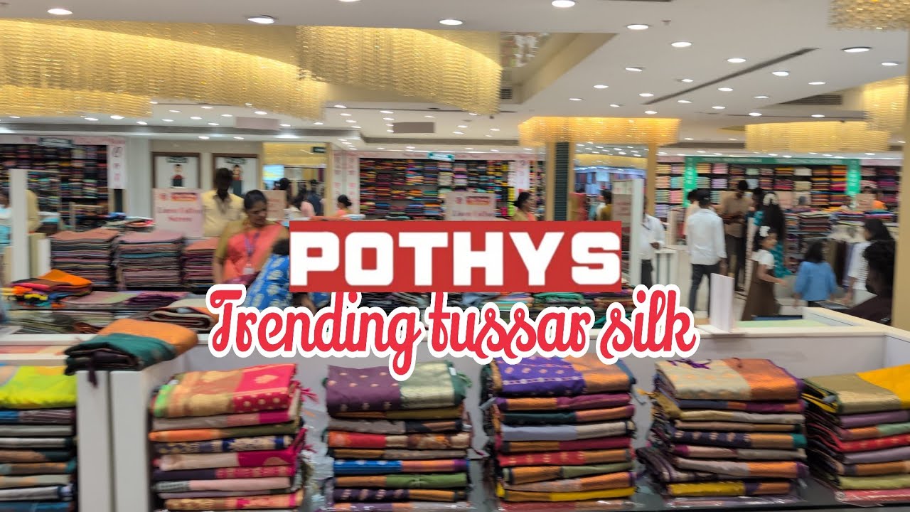 Pothys💫Trending tussar silk saree collection 💥💥#oppanakara street ...
