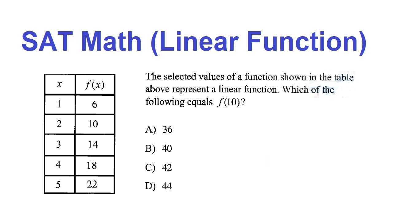 SAT Math (Linear Function) - YouTube