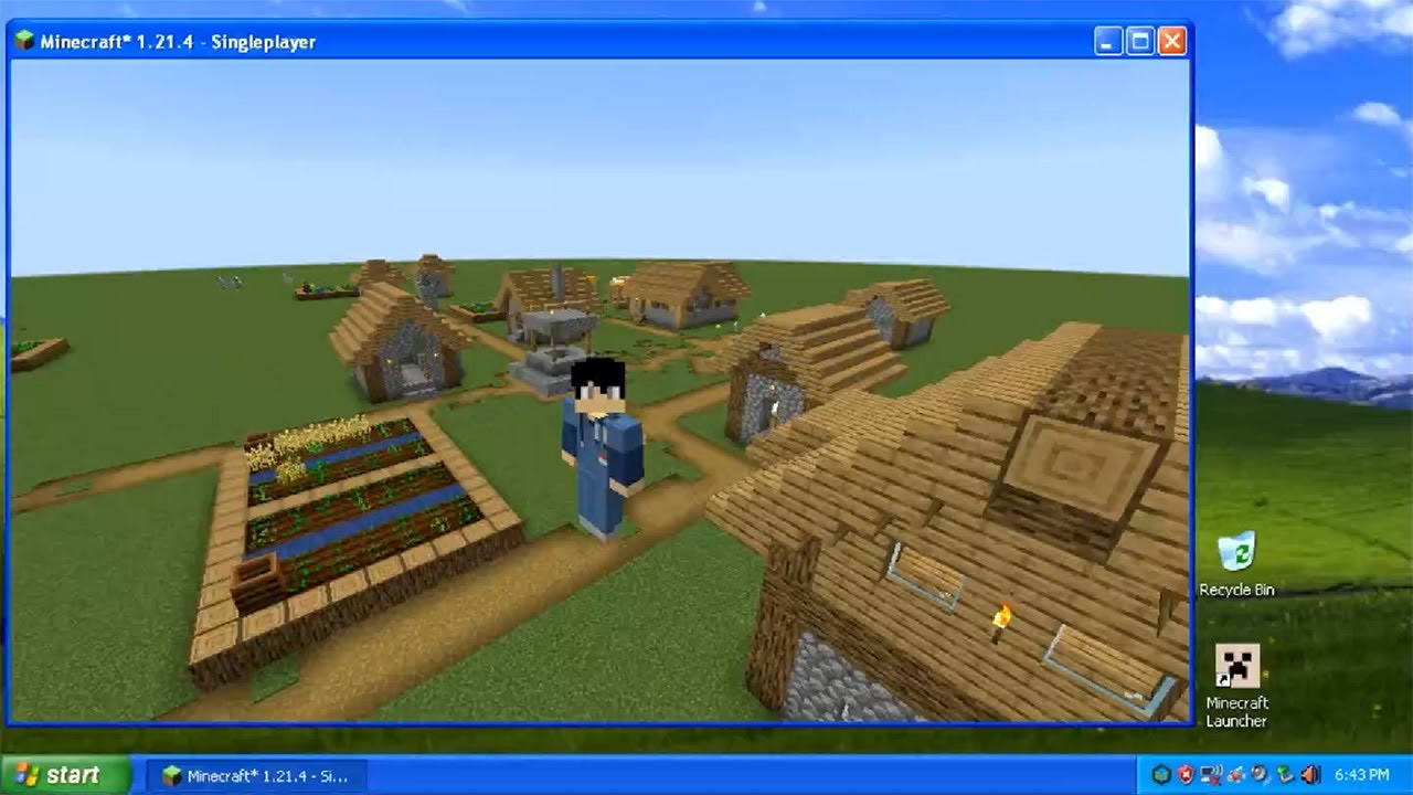 Actually Playing Minecraft 1.21.4 on Windows XP - YouTube