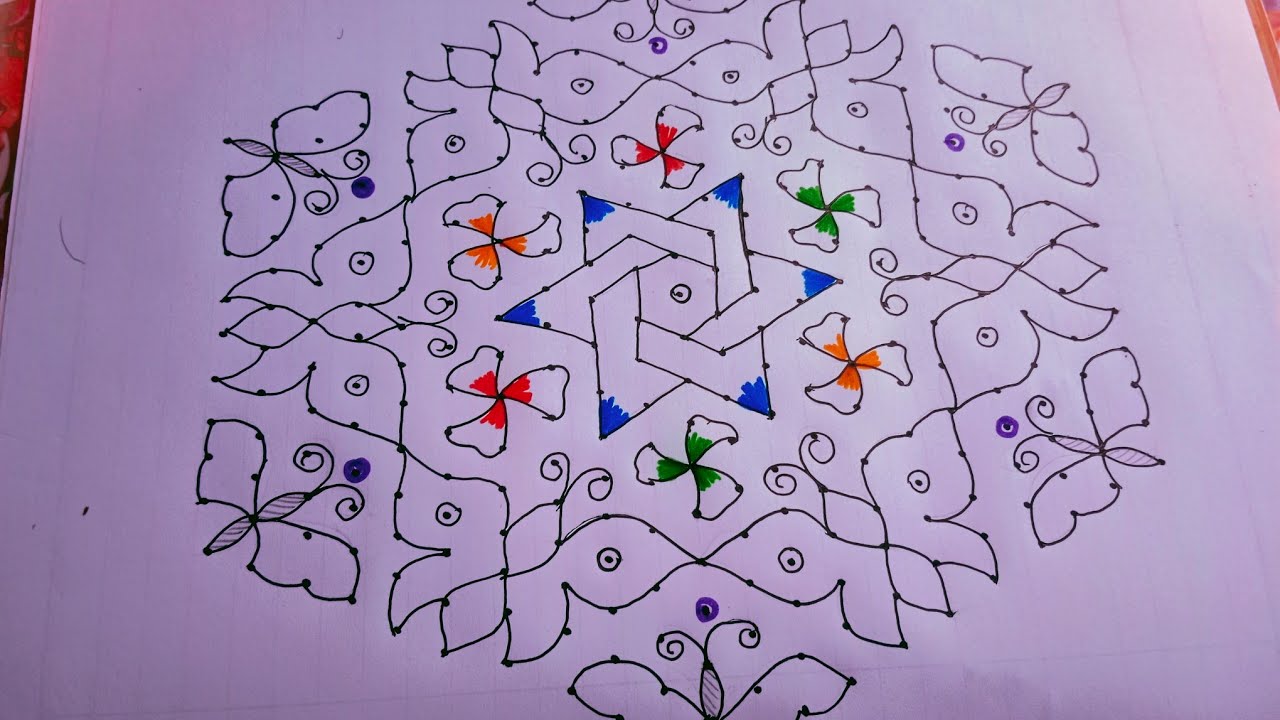 Daily rangoli kolam🌹No:116 | Beautiful rangoli Kolam🦋@smcreations6004 ...