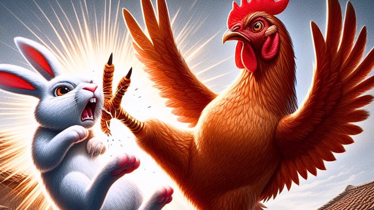 Chicken vs Rabbit #chicken #aiart #chatgpt #shorts #aicats #catlover # ...