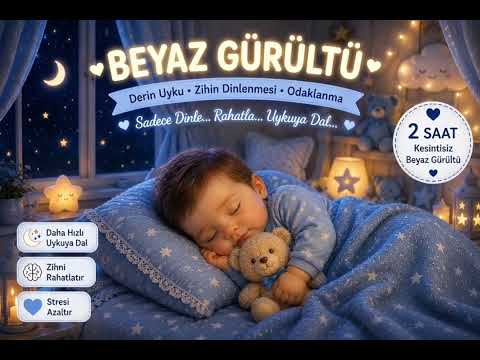 🤍 5 Dakikada Uykuya Dal… 👶 2 Saat Kesintisiz Beyaz Gürültü | Bebekler İçin Huzurlu Uyku