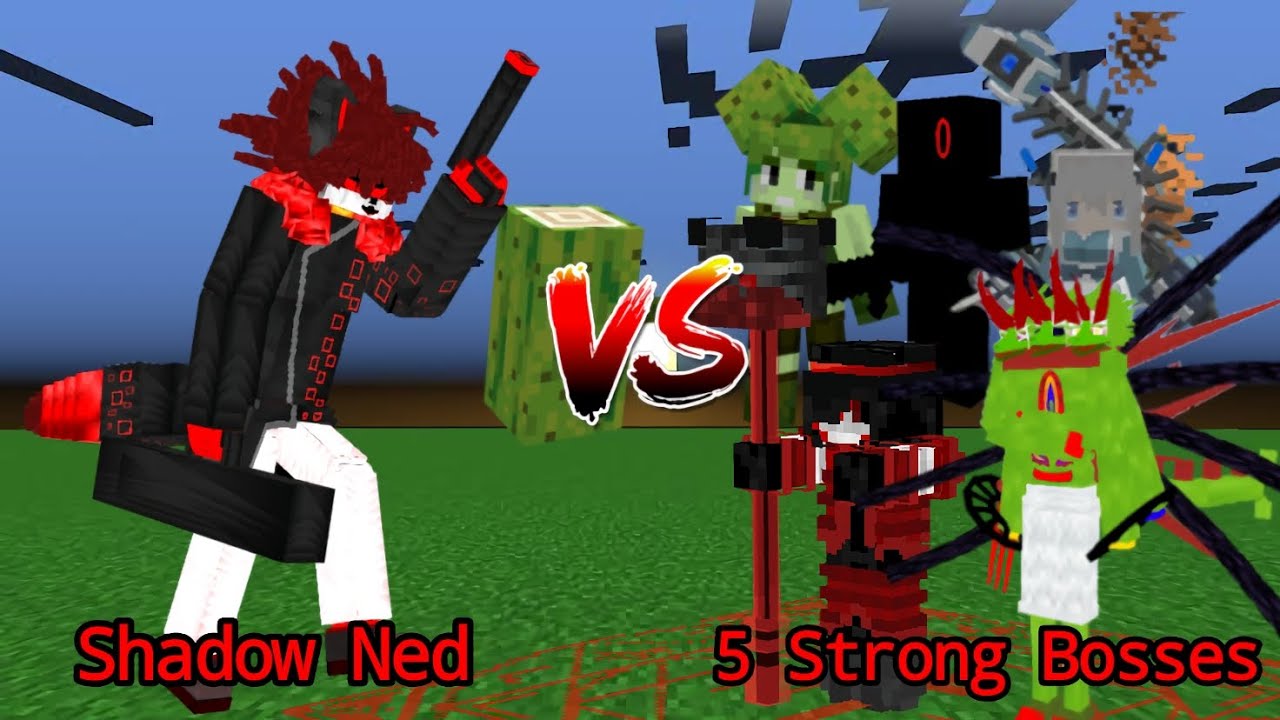 Shadow Ned vs 5 Strong Bosses | Minecraft Mob Battle - YouTube