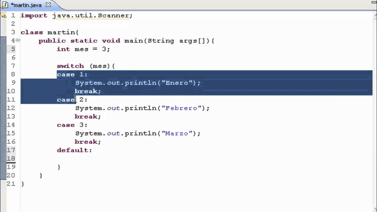 Tutorial de Java 12- La Sentencia Switch - YouTube