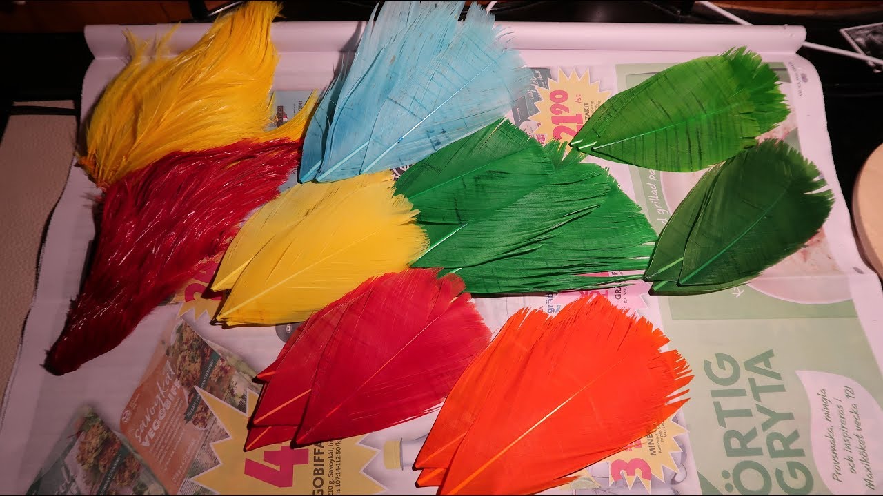 Preparing material - Coloring feathers - YouTube