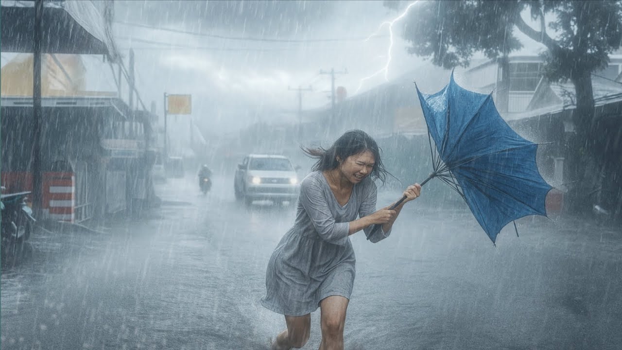 SCARY⚡ THE BIGGEST RAIN STORM AND STRONG WINDS ACCOMPANIED WITH ...