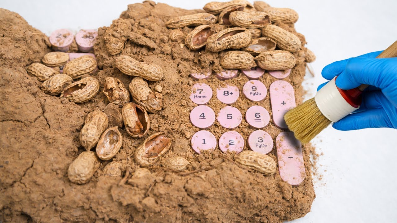 Satisfying Cleaning Keyboard Pink Peanut Shells. ASMR Deep Cleaning ...