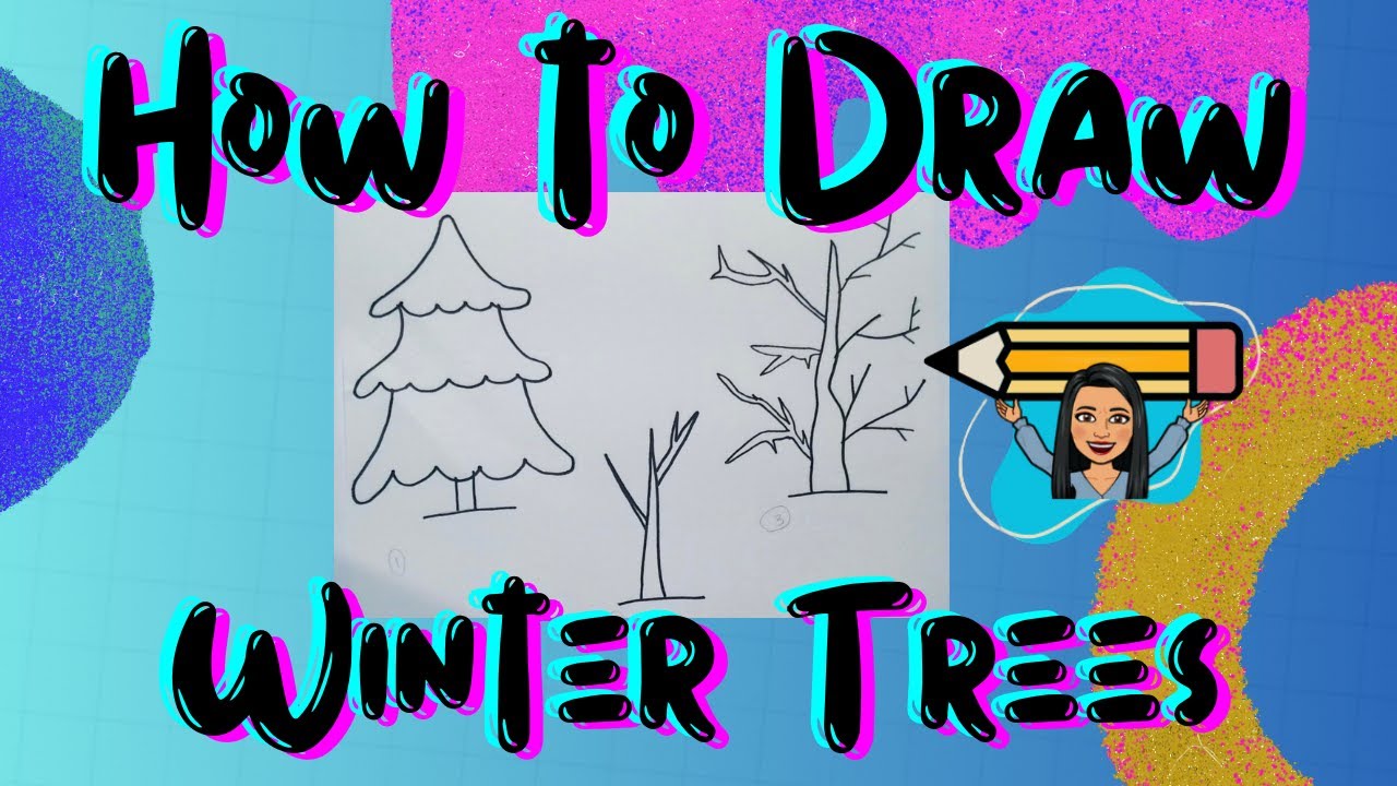 How to Draw Winter Trees - YouTube