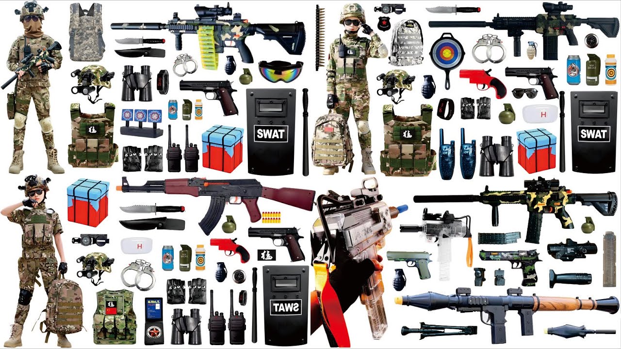 Open Box Special Forces Toy Set Collection, MP18 Submachine Gun, Colt ...