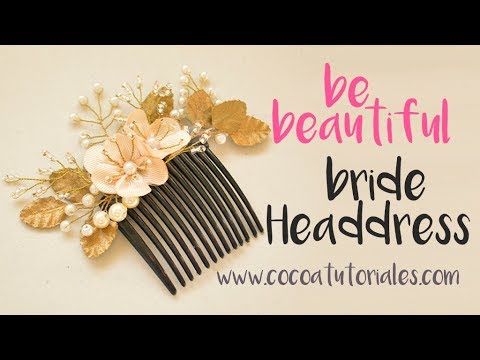 DIY How to make a bride headdress beautiful and easy - YouTube
