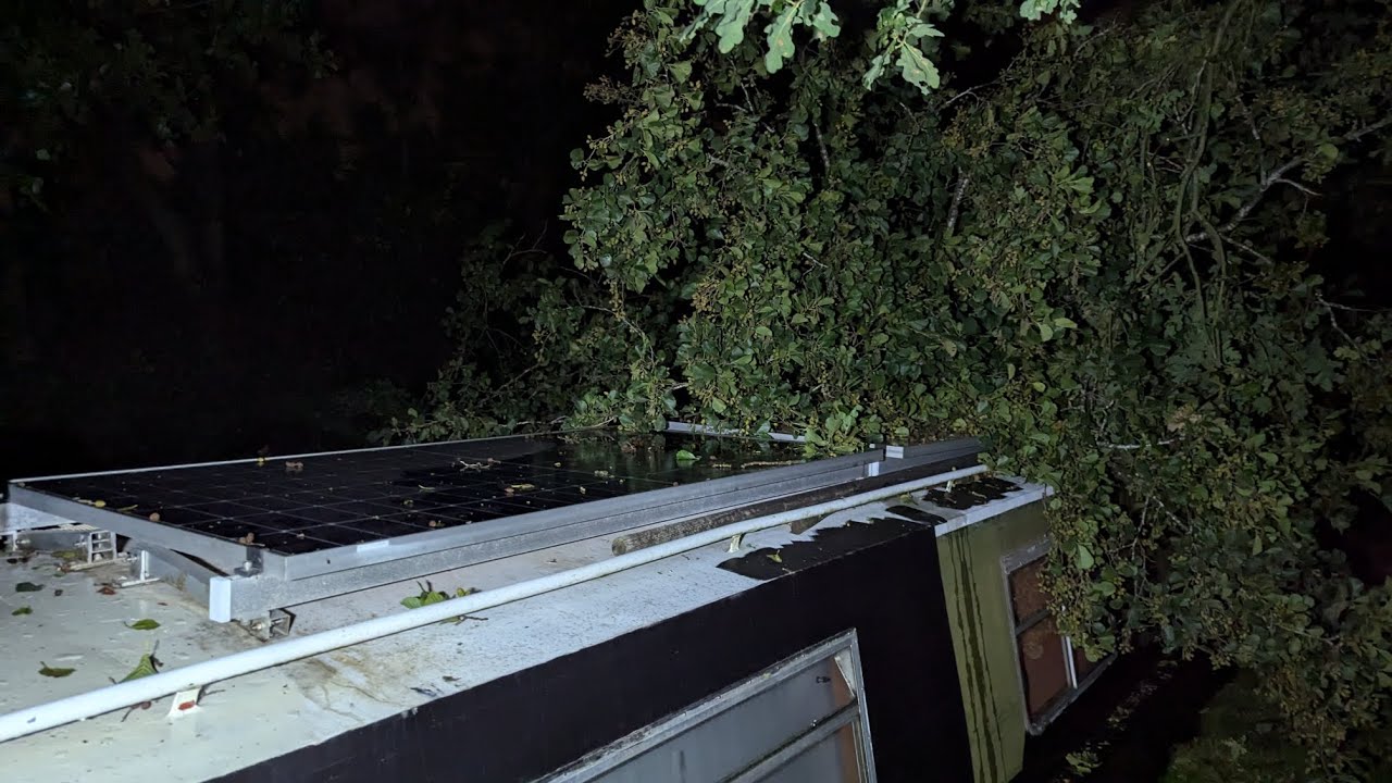Narrowboat Life - We get hit by a tree! 🌲 And no more van 😭 - YouTube