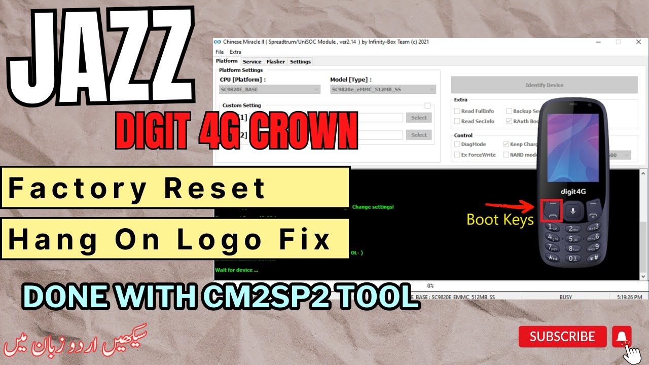 Jazz Digit 4G Crown Factory Reset / Hang On Logo Fix - YouTube