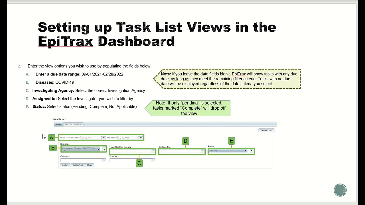 Epitrax Training: Setting up a Task List - YouTube