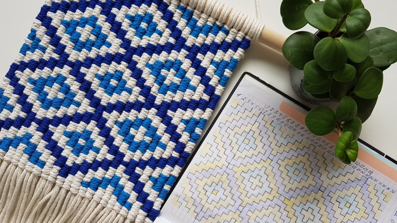 FREE Pattern Macrame Intermediate Wall Hanging / Бесплатный шаблон для ...