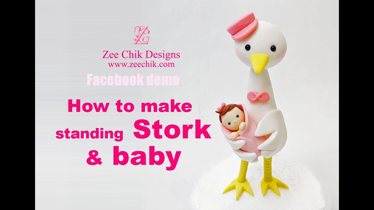 How to make a standing stork and baby - YouTube