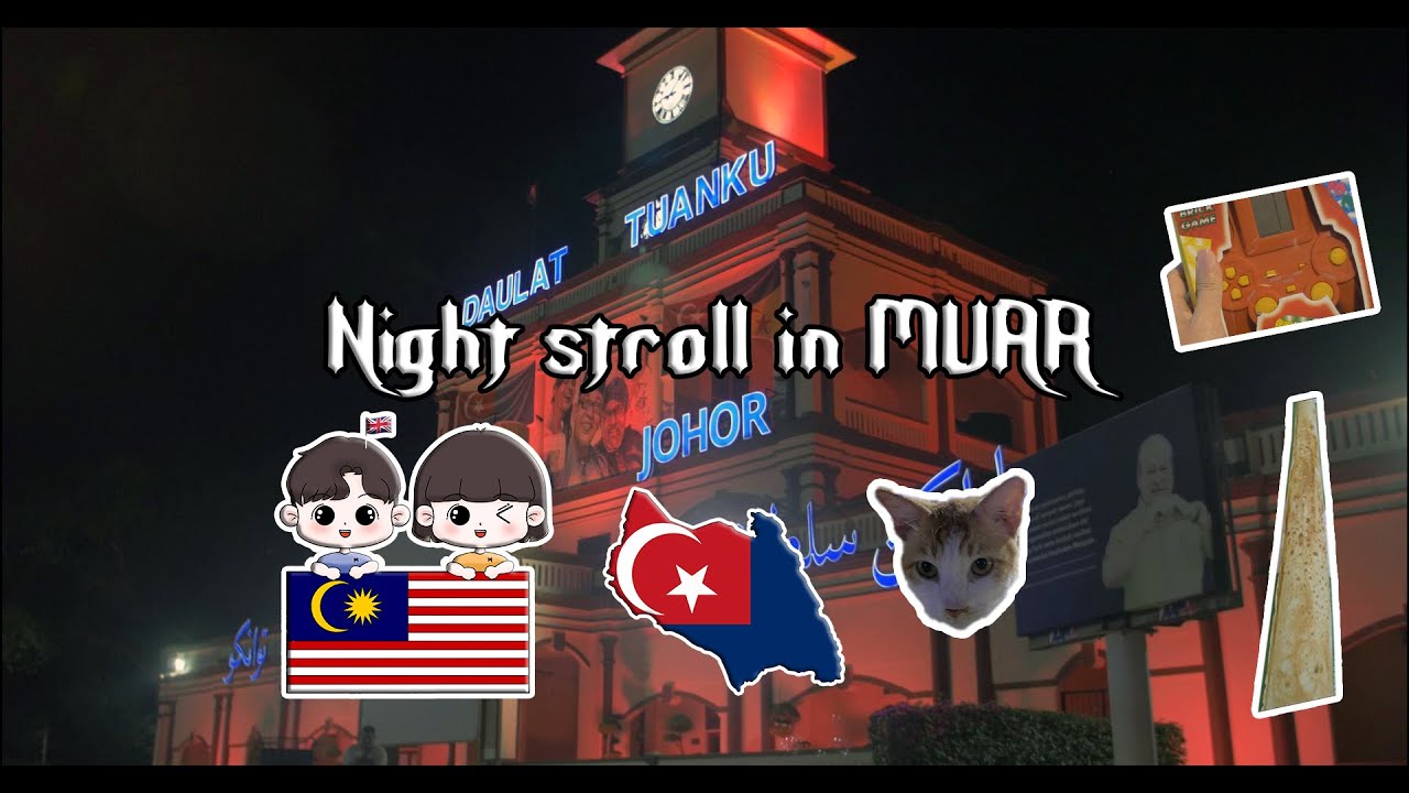 [4K] MUAR | JOHOR | A night stroll around the riverbank on holiday in ...