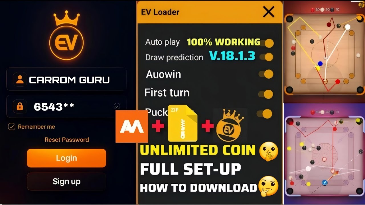 Carrom Carrom Pool EV Loader Hack 2025| Auto PlayHack | 100% New Update ...