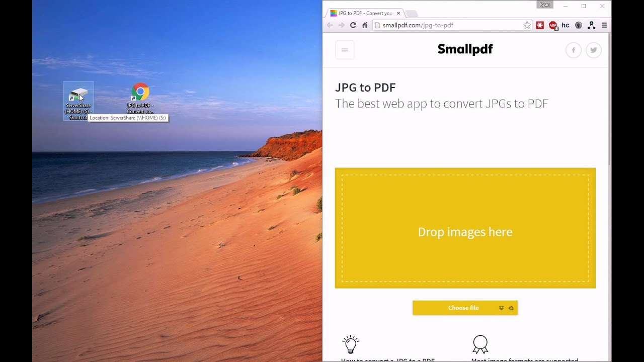 Use SmallPDF.com to convert images to PDF's - YouTube