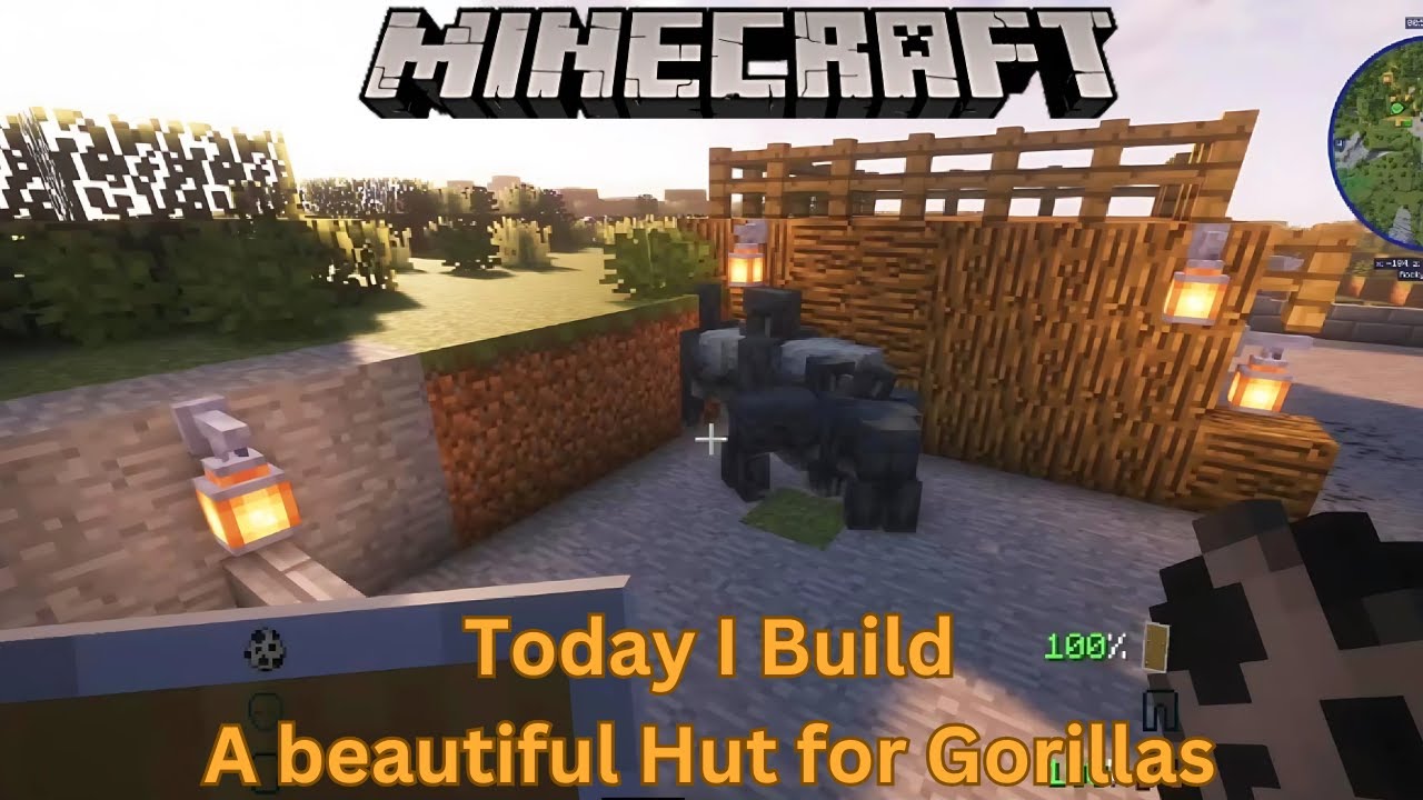 Minecraft: Building a Hut for Gorillas - YouTube