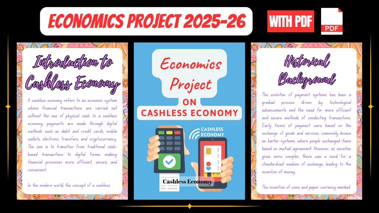 Economics Project on Cashless Economy 2025-26 || Class XII || CBSE ...