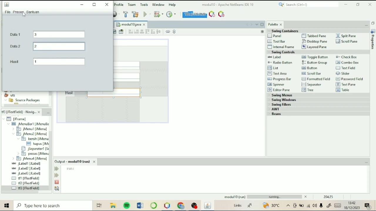Tugas NetBeans Membuat Menus- Nadia Izatin Nafsi-C2183207013 - YouTube