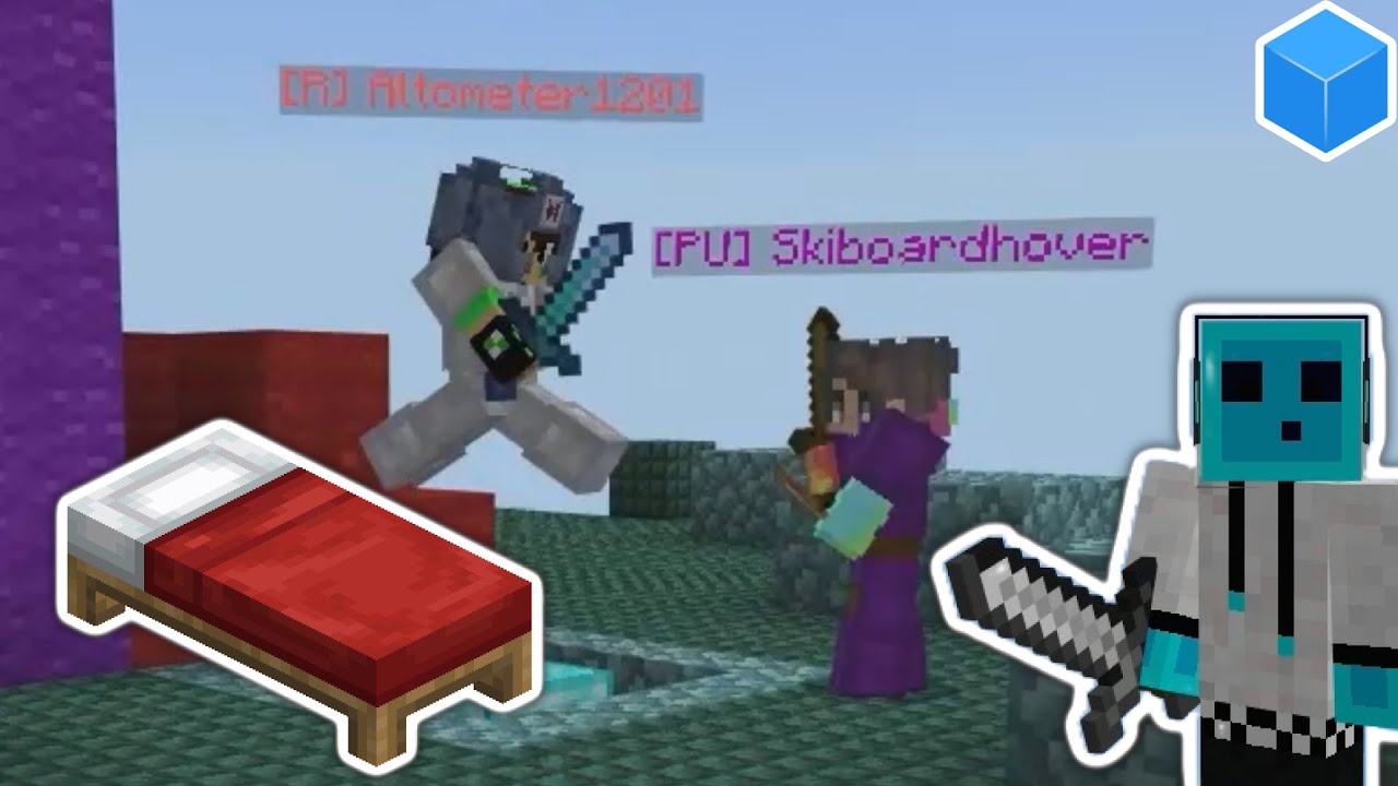 CubeCraft Bedwars Teams of 4 in Oceanic Map - YouTube