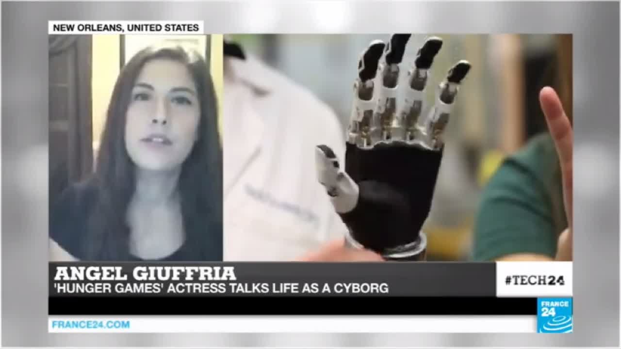 Angel Giuffria: 'Hunger Games' actress talks life as cyborg - YouTube