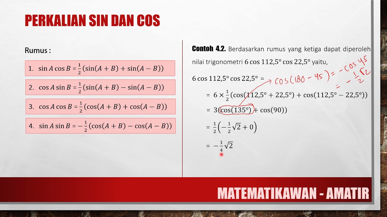 Mat Minat Kelas XI | Trigonometri Analitika | Materi 4 : Perkalian sin ...