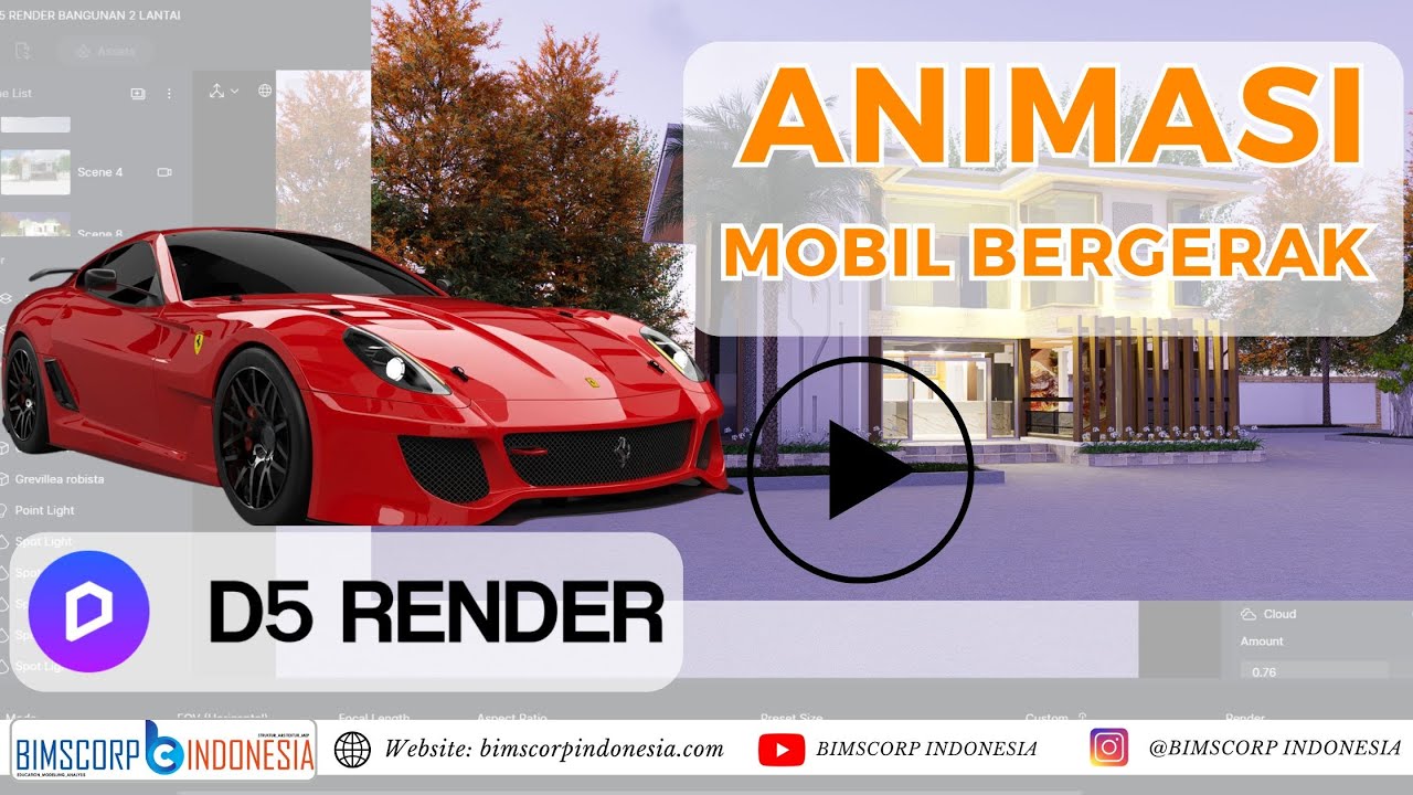 Cara Membuat Animasi Mobil Bergerak di D5 Render _ PART 9/15 _BIMSCORP ...