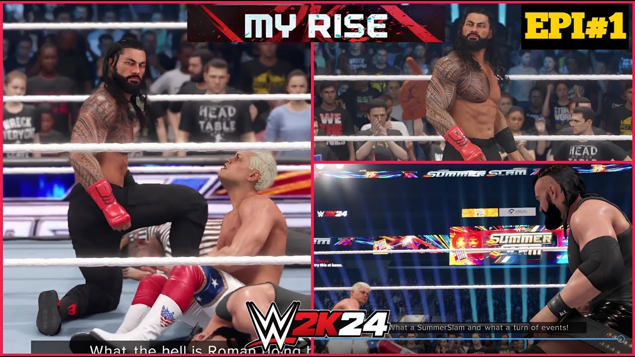 WWE 2K24 MY RISE MODE GAMEPLAY#1(ROMAN REIGNS RETURN IN WWE) - YouTube