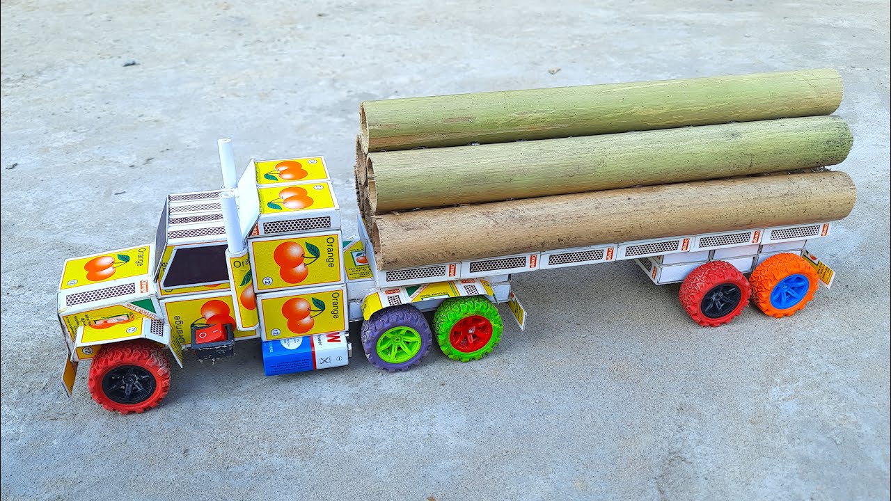 How to make Matchbox Logging Truck at Home | DIY matchbox Timber Truck ...