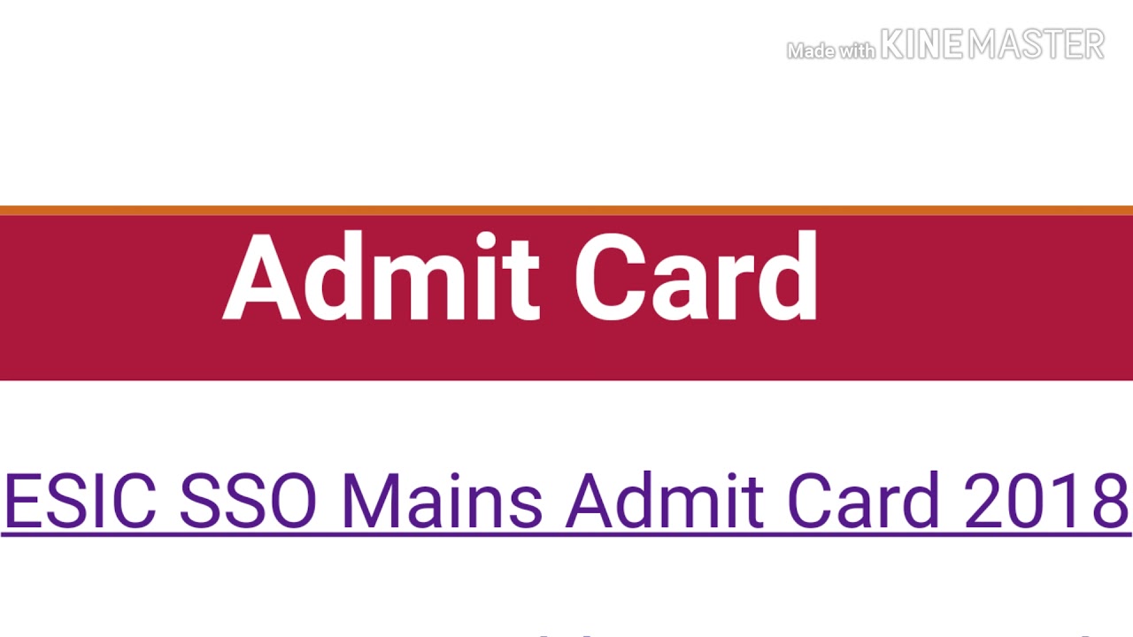 Esic SSO mains admit card 2018 Aya jai ESIC SSC mains admit card 2018 ...
