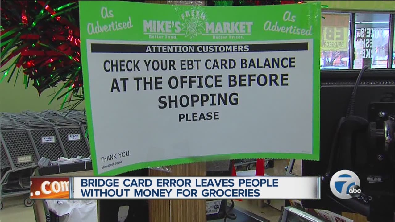 Bridge Cards loaded after food assistance error - YouTube