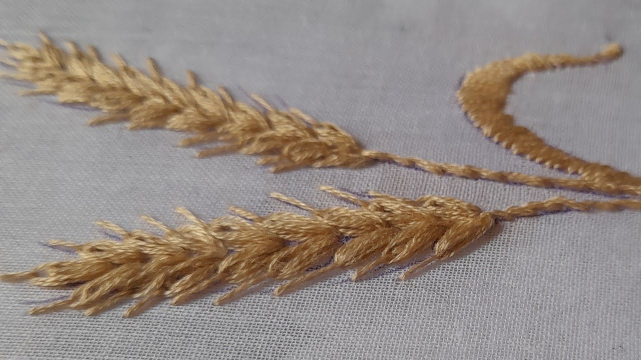 Wheat design Hand Embroidery tutorial - YouTube