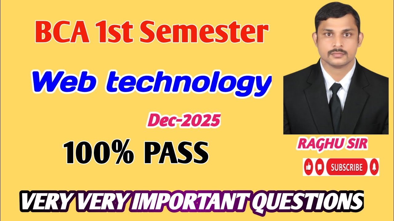 Bca 1st semester web technology important questions 2025 - YouTube