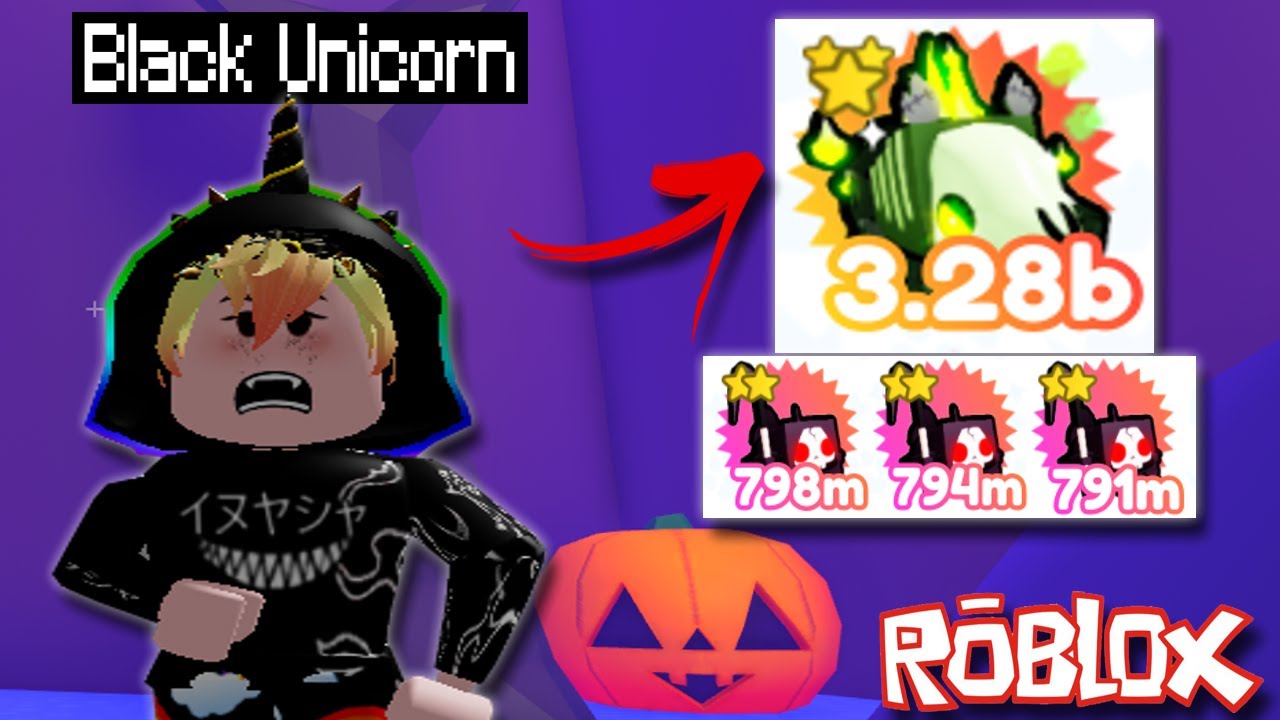 Pet Simulator X | ROBLOX | HALLOWEEN PETS WITH BLACK UNICORN - YouTube